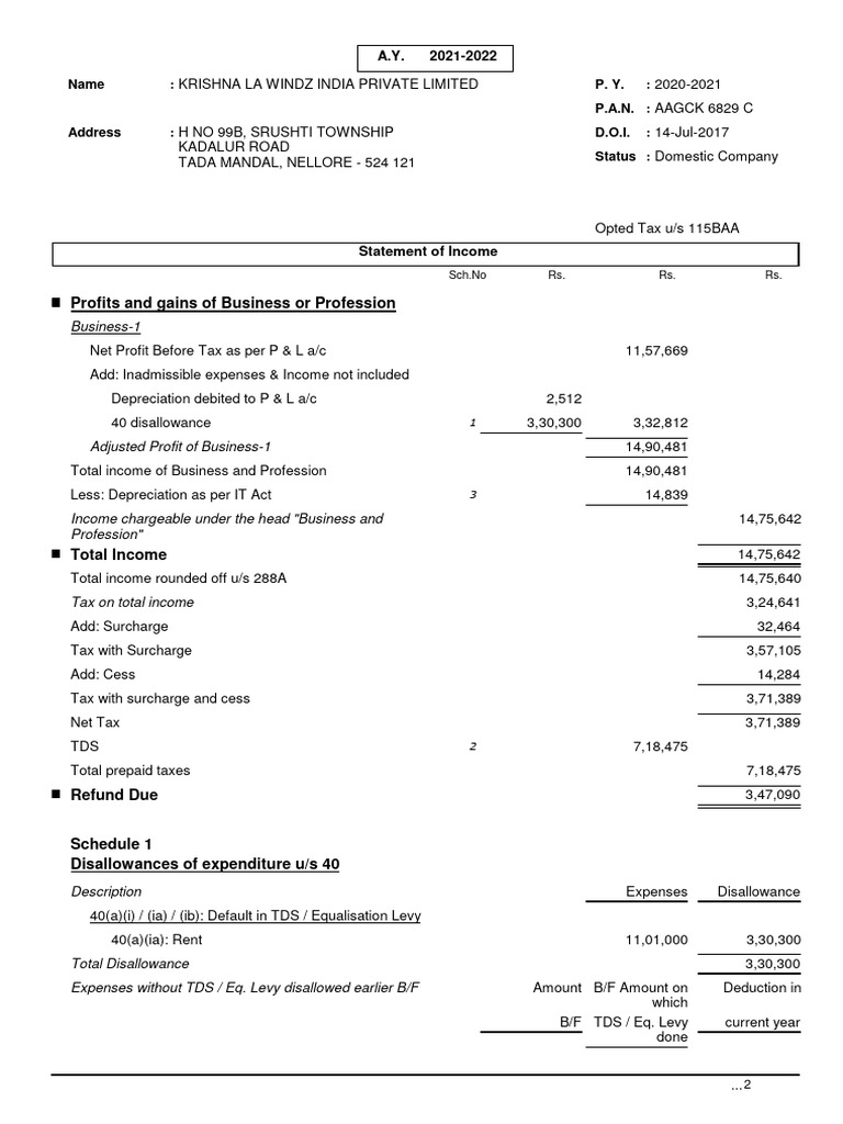 COMPUTATION | PDF | Income Statement | Expense