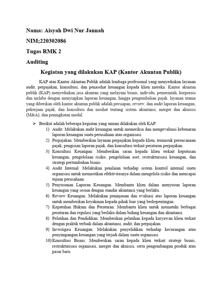 Kegiatan dan Struktur KAP Akuntan Publik | PDF