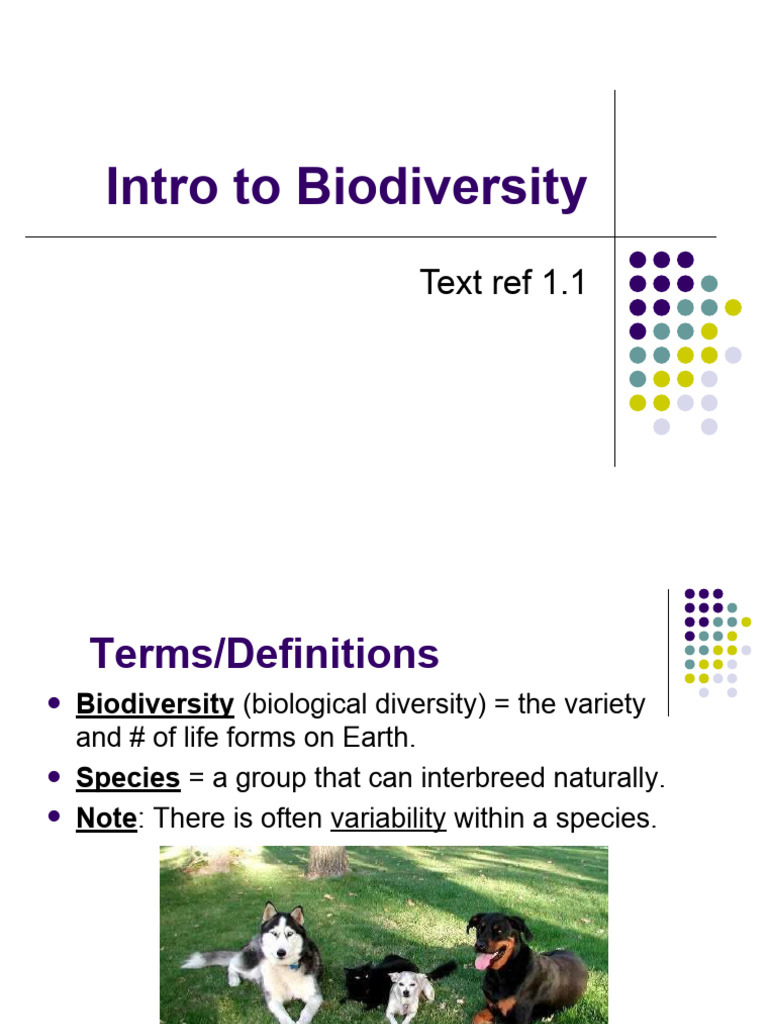 1.1 - Intro To Biodiversity | PDF