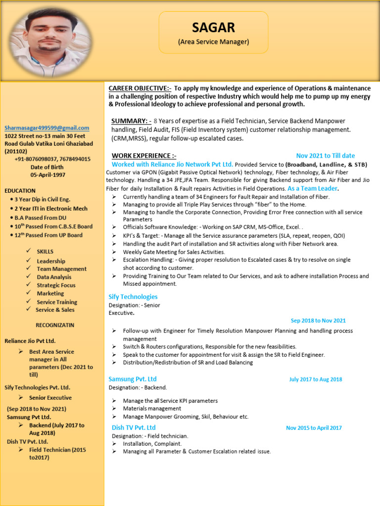 Resume Format | PDF | Telecommunications | Computing