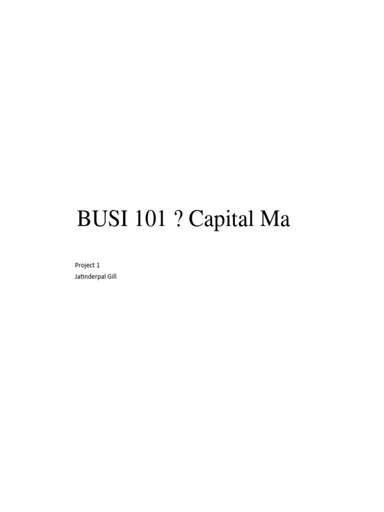 BUSI 101 - Project 1 | PDF | Money Supply | Money