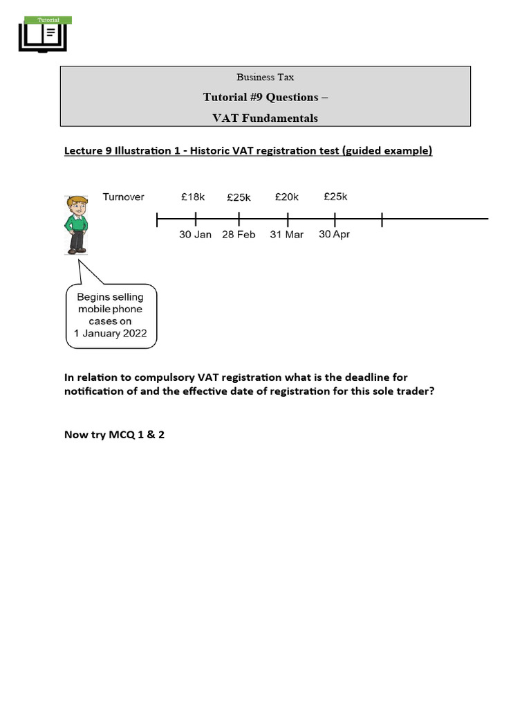 Tutorial Question Pack Week 9 | PDF | Value Added Tax | Taxation Tutorial Question Pack Week 9 | PDF | Value Added Tax | Taxation