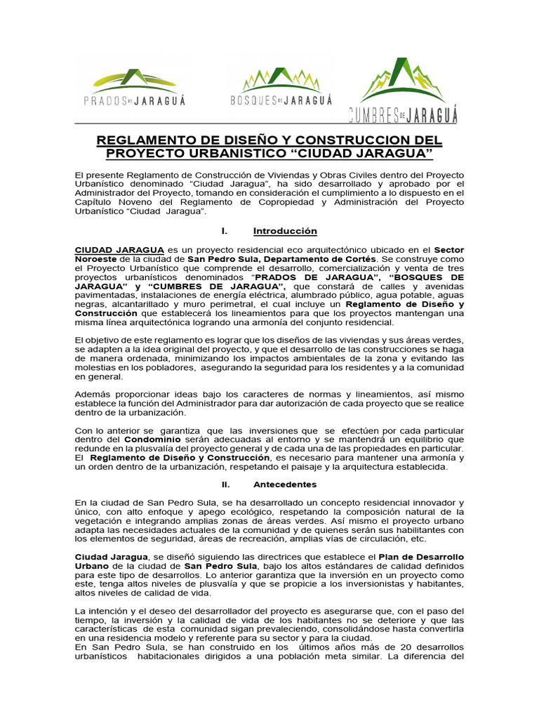 Reglamento Construccion Bosques de Jaragua y Cumbres de Jaragua 1westrealty 1 | PDF | Condominio ...