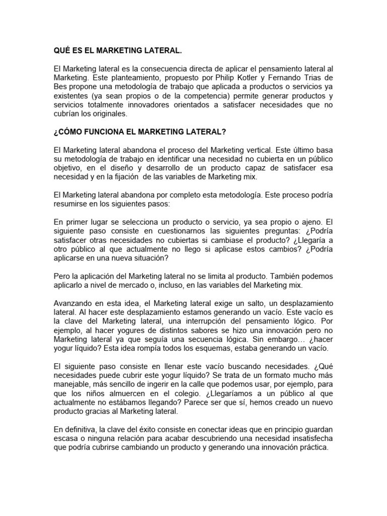 Qué Es El Marketing Lateral | Descargar gratis PDF | Marketing ...
