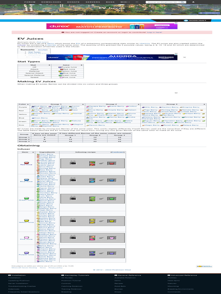 EV Juices - Pixelmon Wiki | PDF