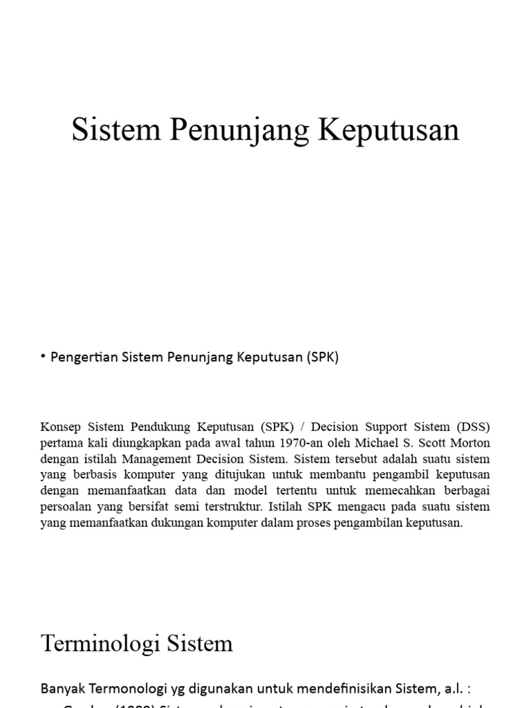 1 Sistem Penunjang Keputusan | PDF | Bisnis