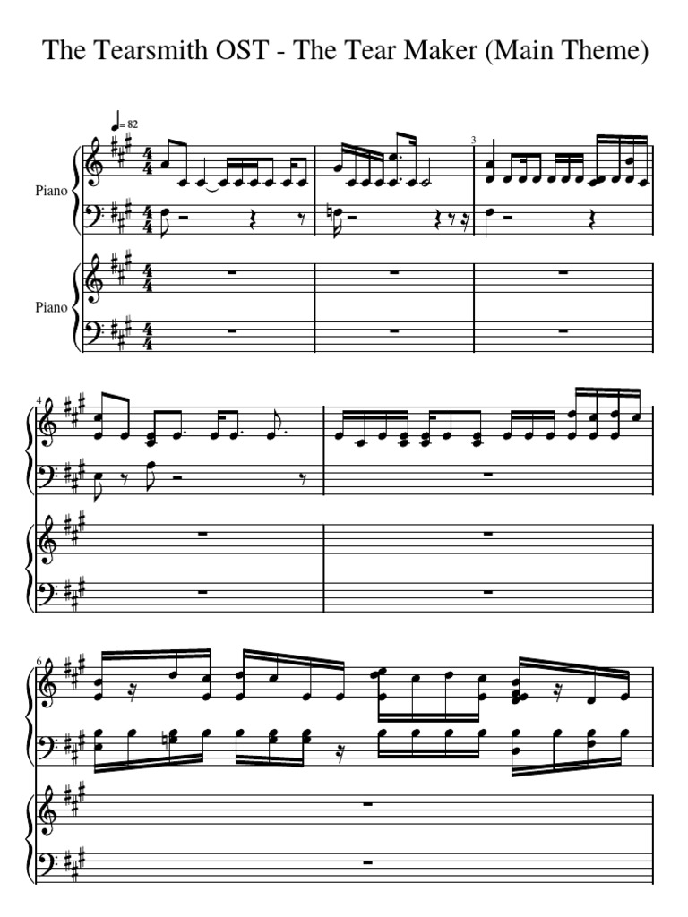 The Tearsmith OST - The Tear Maker (Main Theme) | PDF