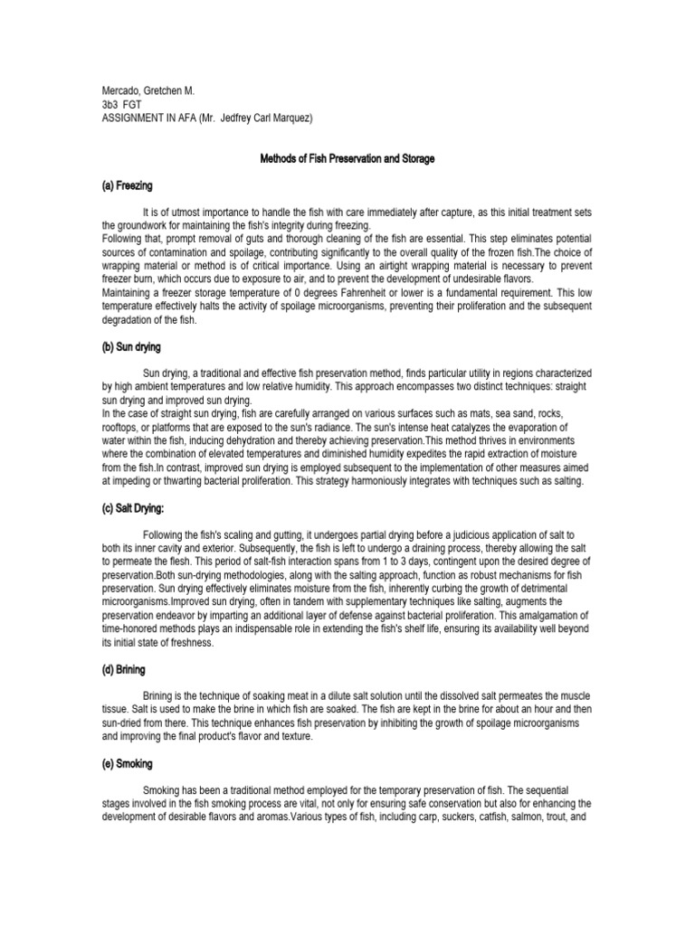 FISH METHODS | PDF | Food Preservation | Food Processing