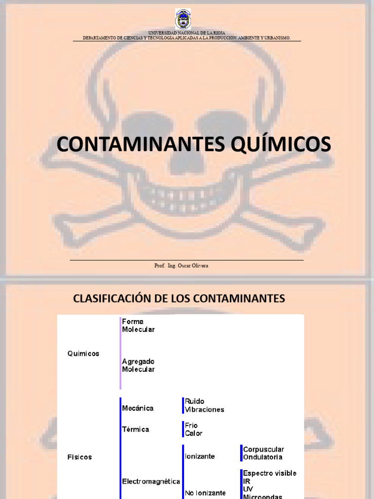 Clasificación y Efectos de Contaminantes Químicos | PDF | Contaminación ...