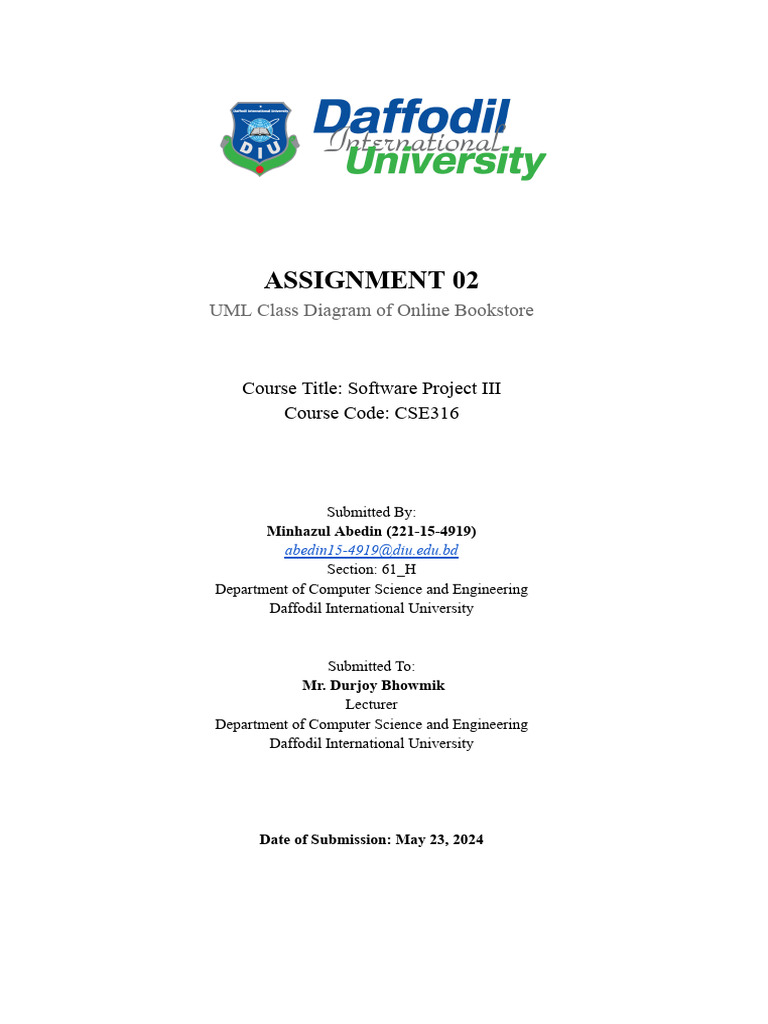 Software Project Assignment 02 | PDF | Online Shopping | Information Technology