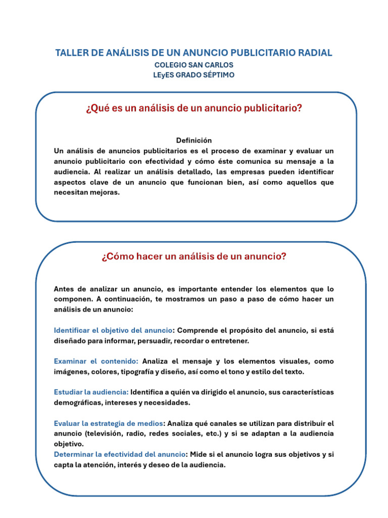 Análisis anuncio publicitario radial | PDF | Publicidad | Diseño