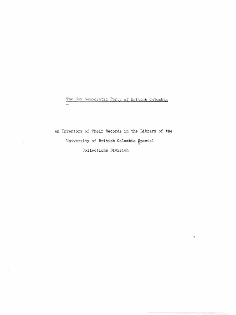 New Democratic Party of British Columbia | PDF | British Columbia ...