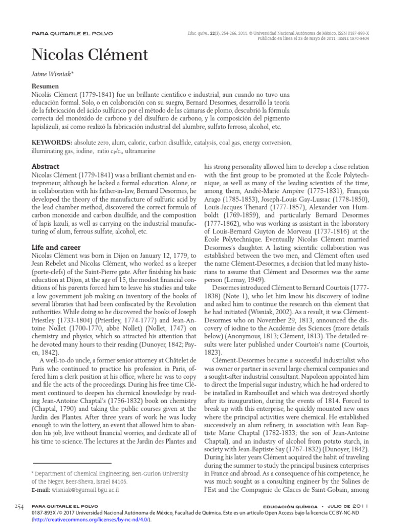 Nicolas Clément | PDF | Iodine | Oxide