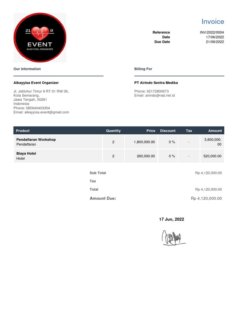 Invoice PT Airindo Sentra Medika | PDF
