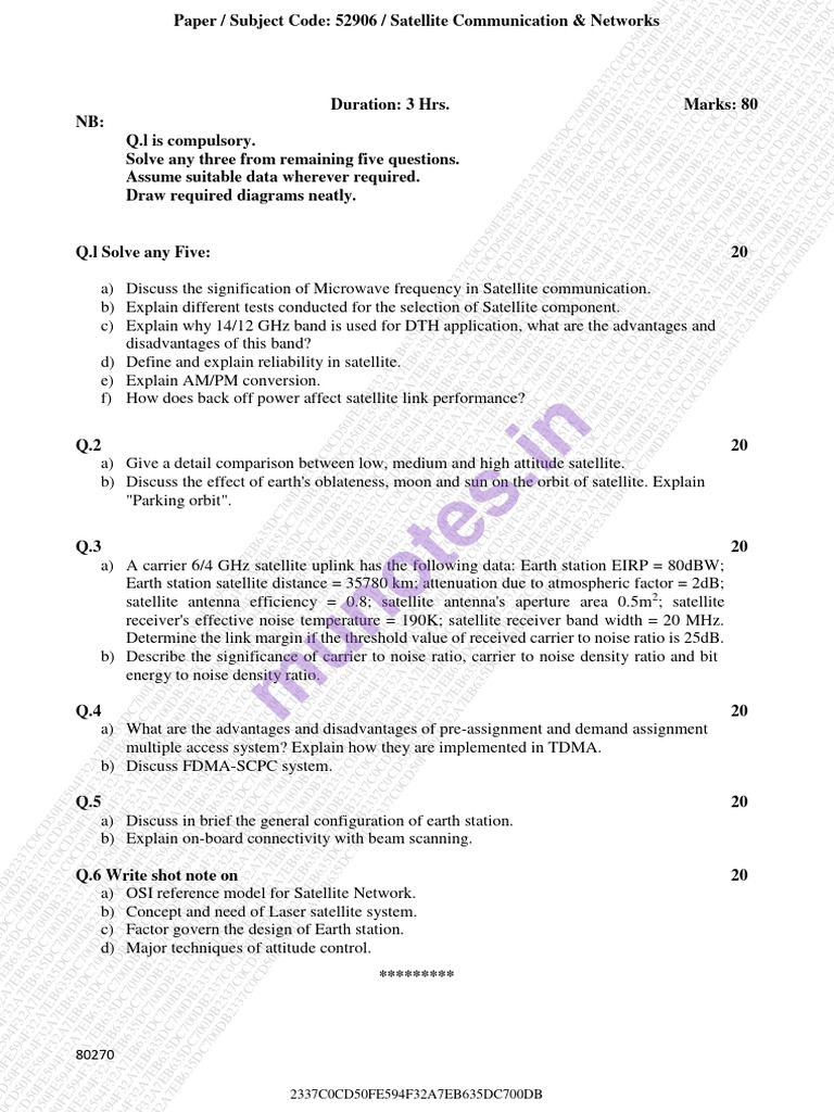 Satellite Communication and networks00080270CBSGS | PDF | Telecommunications Engineering ...