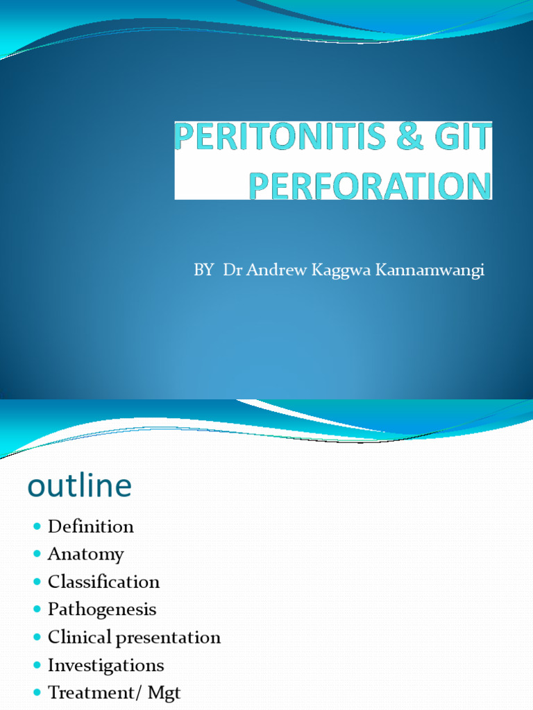 Peritonitis and Git Perforations | PDF