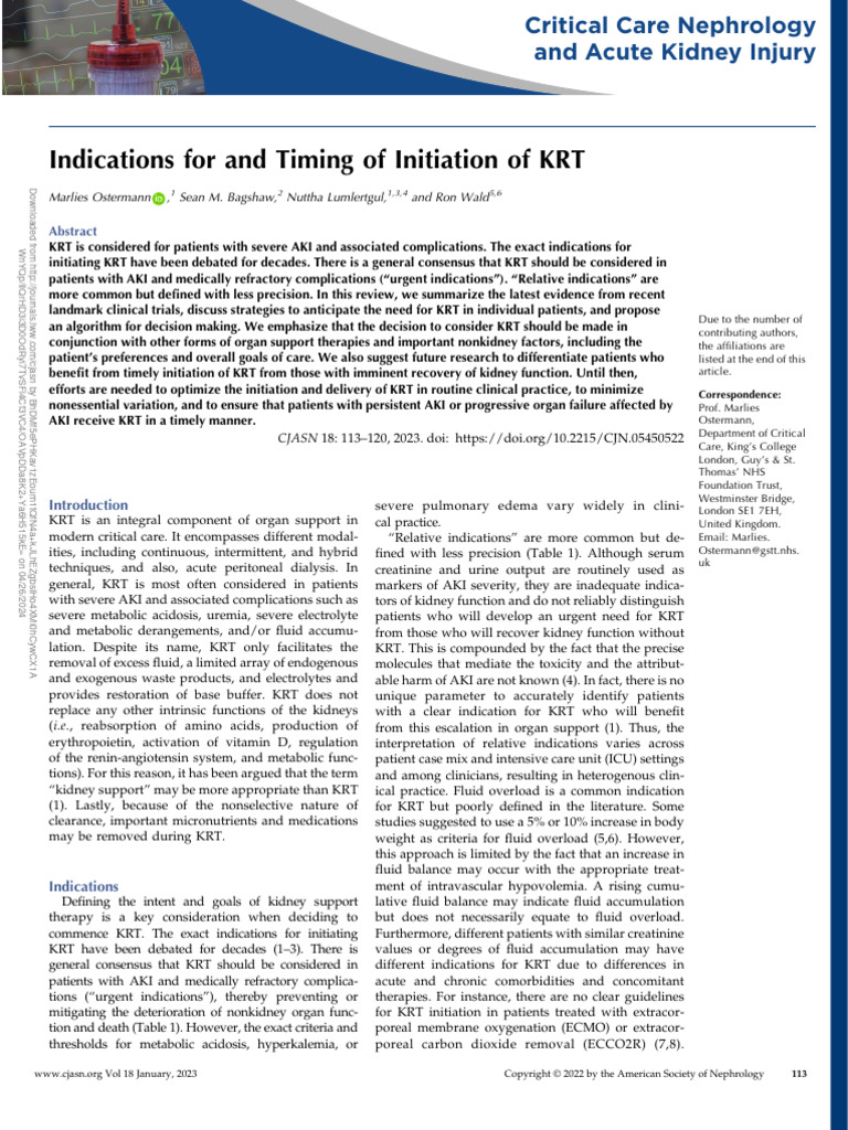 indications_for_and_timing_of_initiation_of_krt.17 | PDF | Medical Specialties | Clinical Medicine