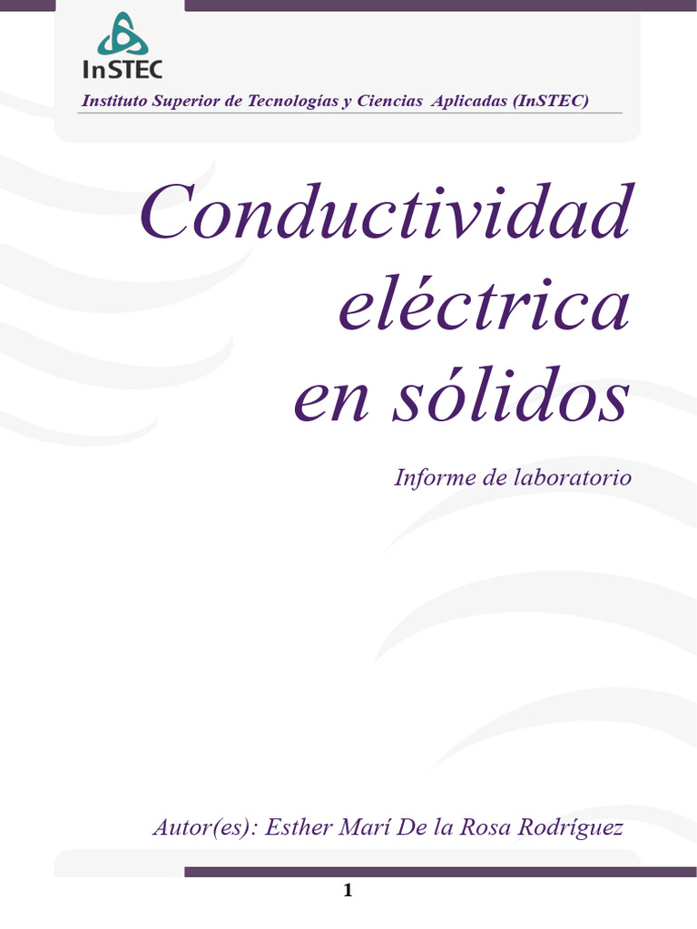 Conductividad Eléctrica en Sólidos - Esther de La Rosa | PDF ...