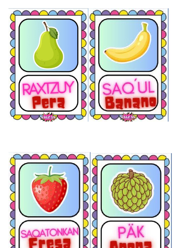 Frutas en Kiche y Español | PDF