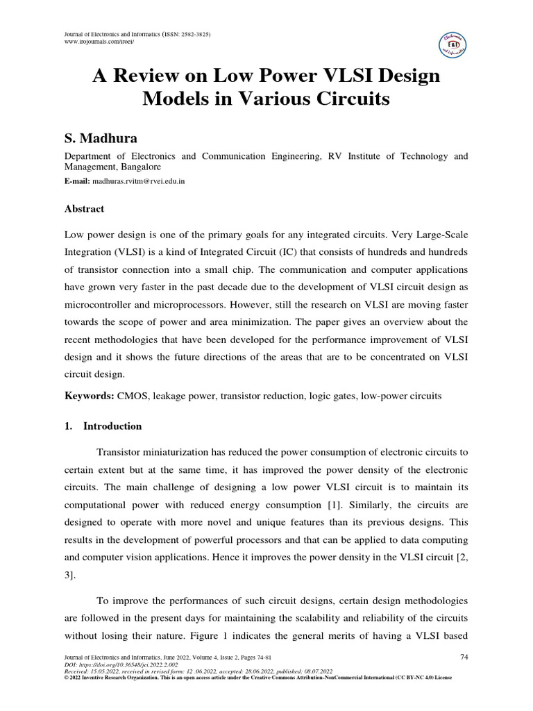 Low Power VLSI Design Review | PDF | Cmos | Integrated Circuit