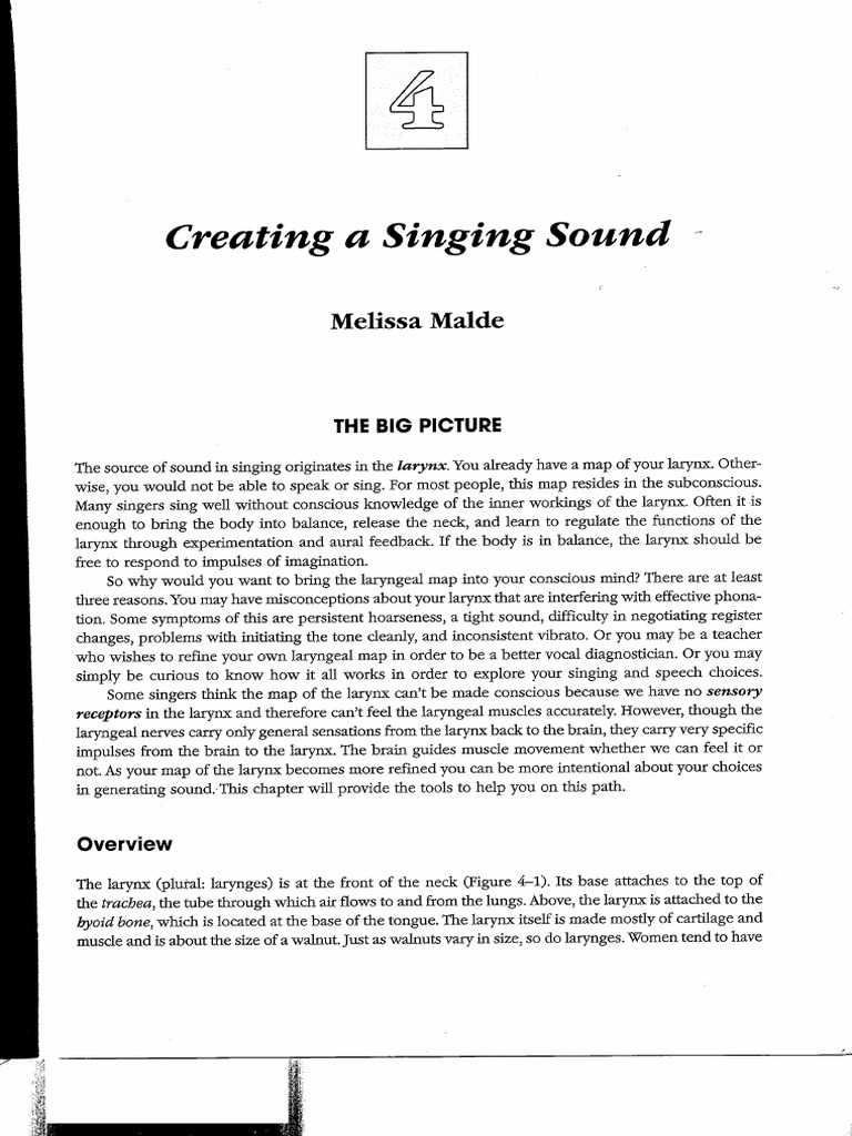 What Every Singer Needs To Know About The Body - Chapter 4 - Creating A ...
