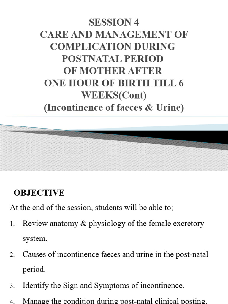 Ses 4 Incontinence of Faeces & Urine | PDF | Urinary Incontinence ...