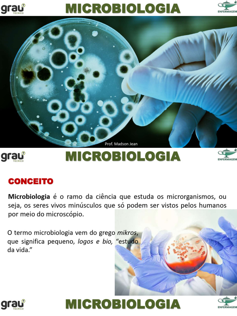 Aula 01 - Introdução A Microbioogia | PDF | Microbiologia | Microrganismo