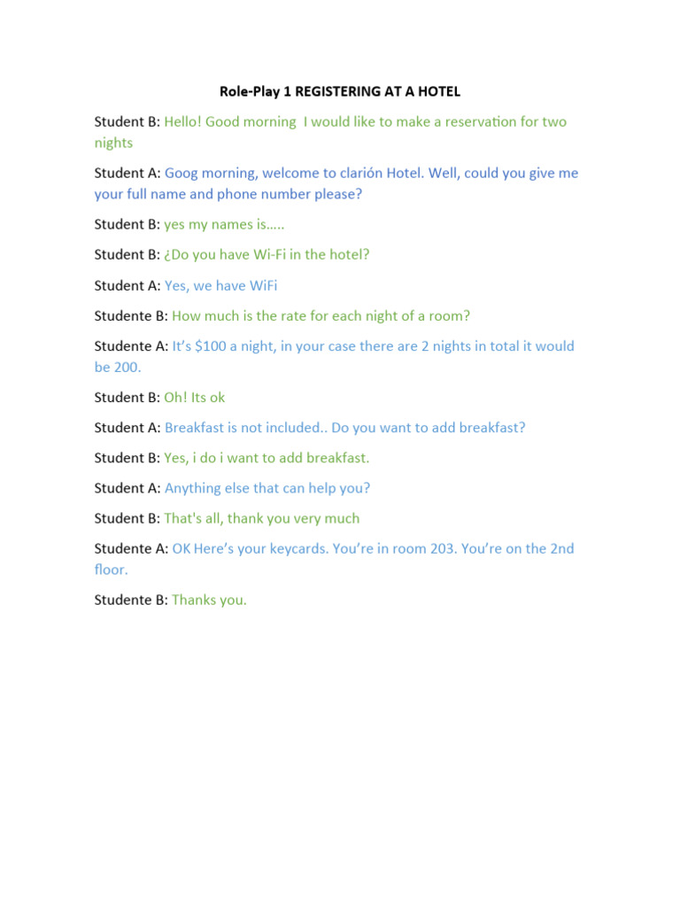 Role Plays | PDF | Workweek And Weekend