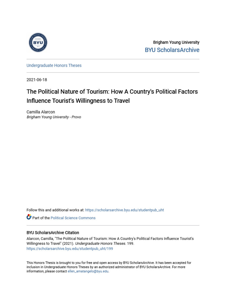 The Political Nature of Tourism - How A Countrys Political Factor | PDF ...