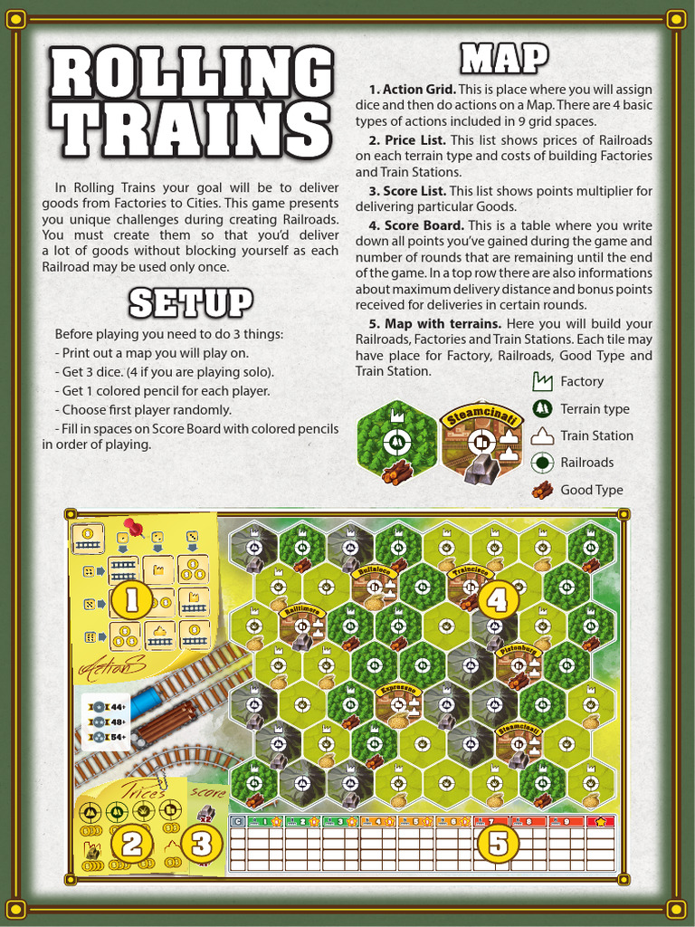 rolling_trains rulebook_color | PDF | Rail Transport | Gaming