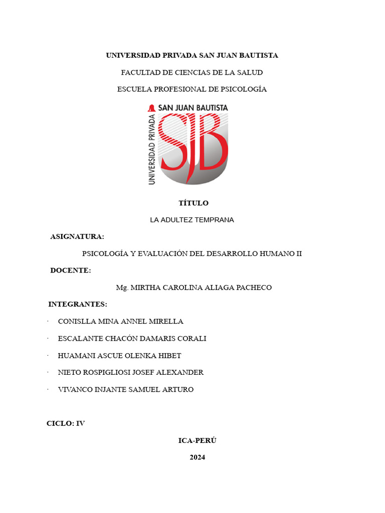 LRPD 2 - Psicologia y Evaluación Del Desarrollo Humano Ii-1 | PDF | Adultos | Juventud