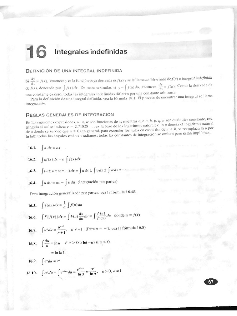 Manual de Fórmulas Integrales | PDF