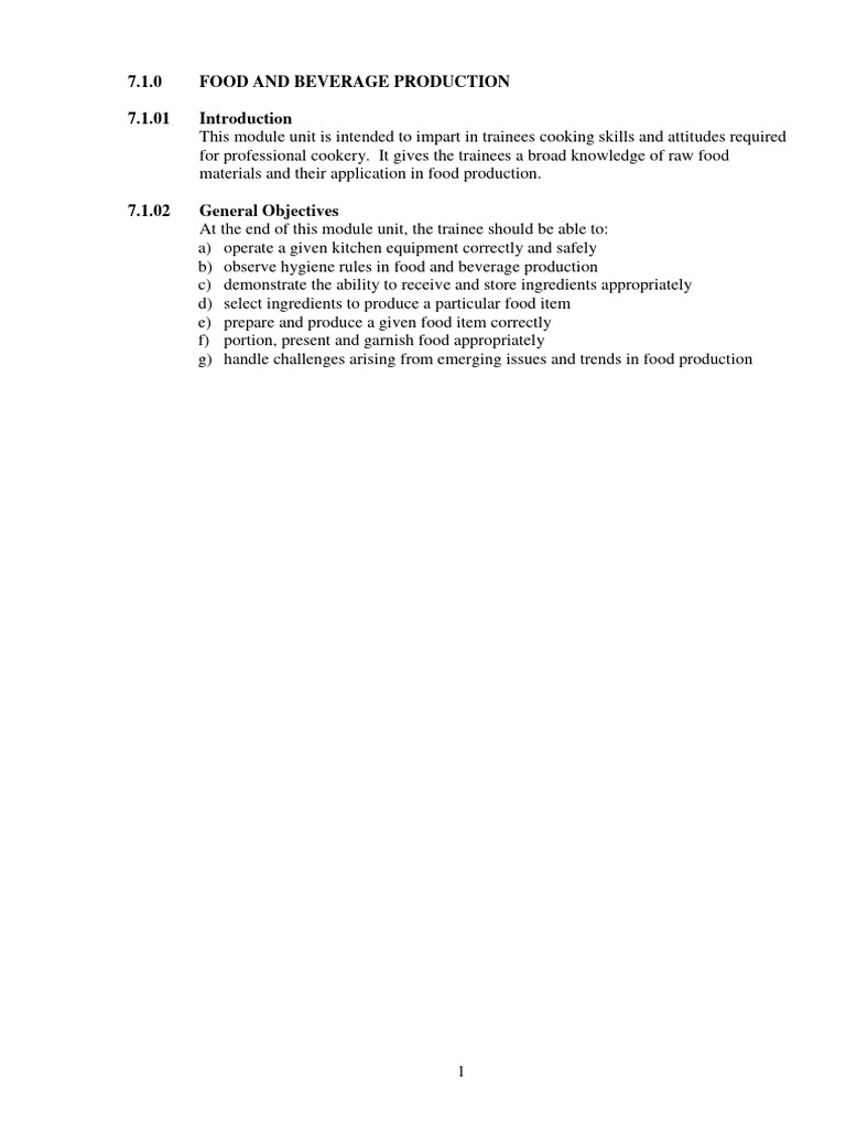 FOOD PRODUCTION NOTES | PDF | Chef | Kitchen