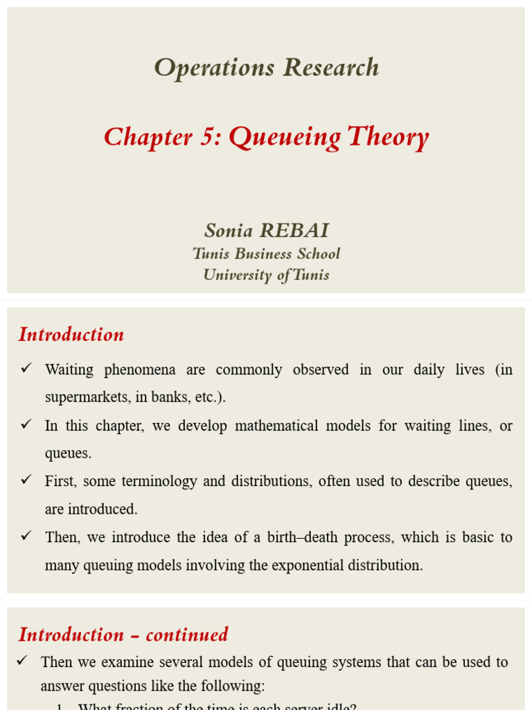 Chapter 5 Queueing Theory | PDF | Applied Mathematics | Probability Theory