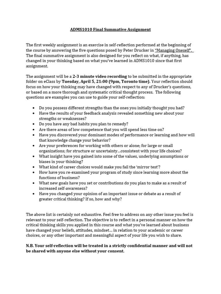 Final Summative Assignment. Guidelines and Rubric | PDF | Thought ...