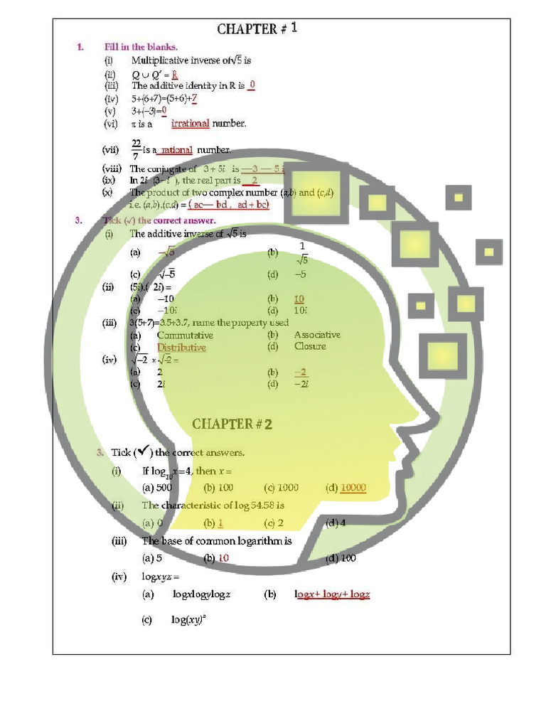 IX Math Solved Textbook MCQs | PDF