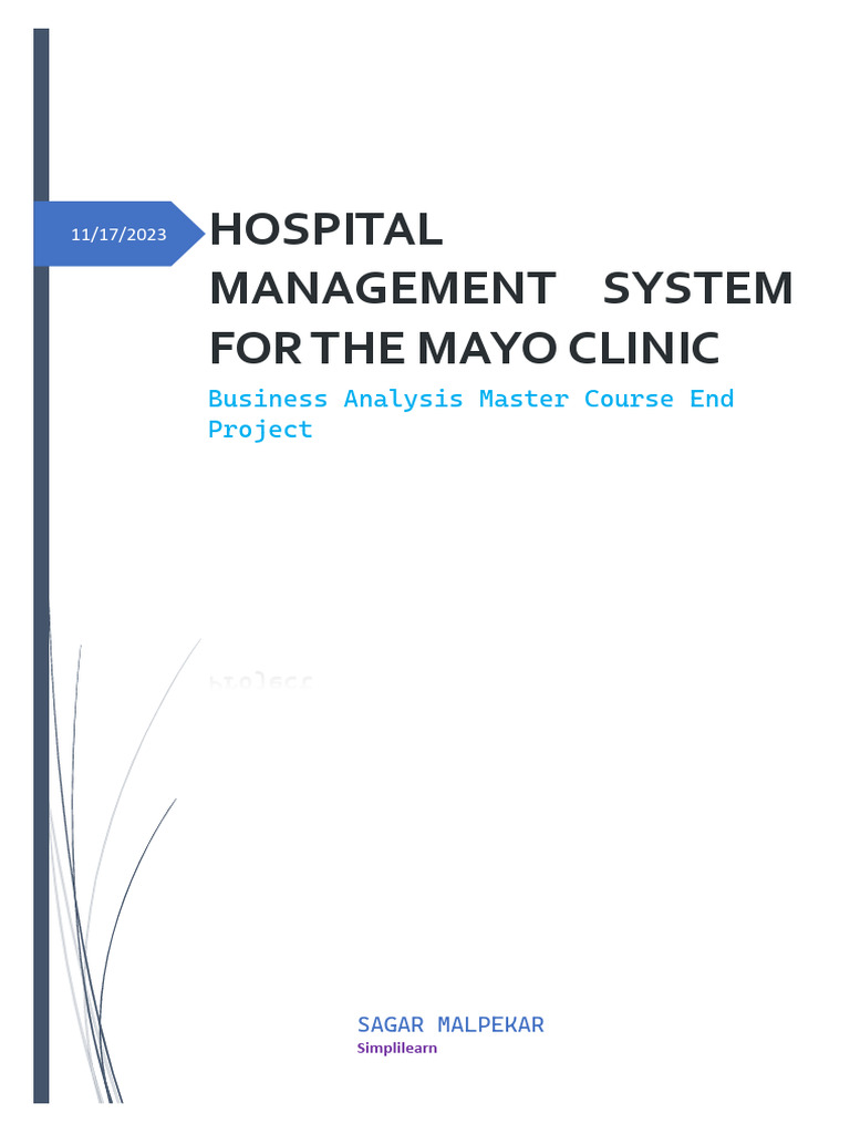 Mayo Clinic HMS Project Business Analyst Course | PDF | Nursing ...