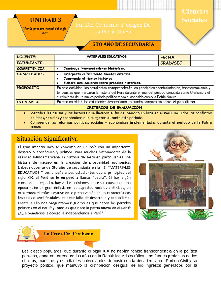 Ficha de Actividad CCSS 5° - Semana 1 | PDF