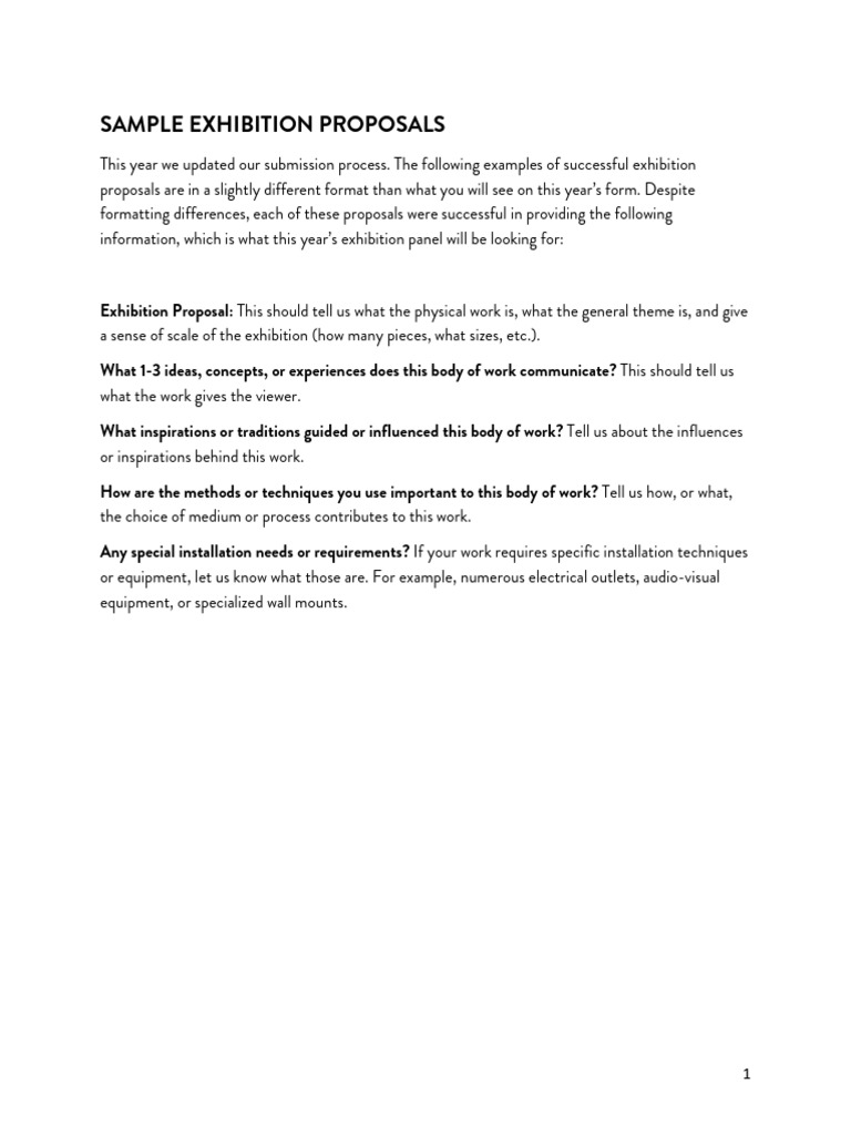 Example Proposals | PDF | Drawing | Paintings