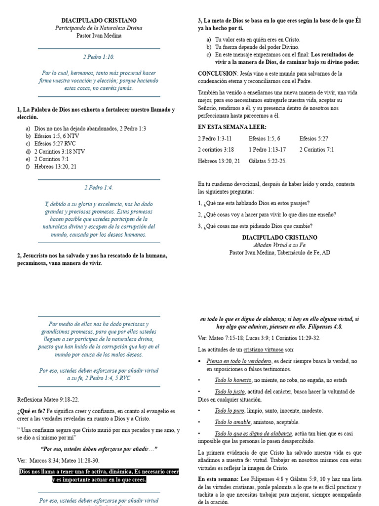 Bosquejos Discipulado Cristiano | PDF | Fe | Jesús