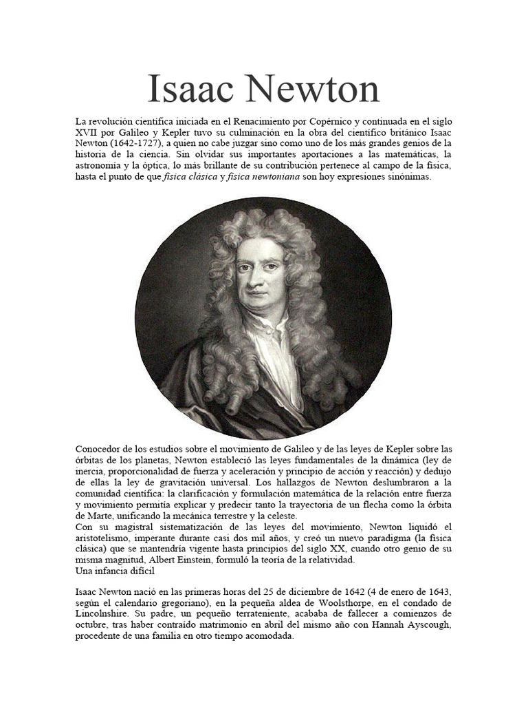 Isaac Newton: Genio de la Física Clásica | PDF | Isaac Newton | Física