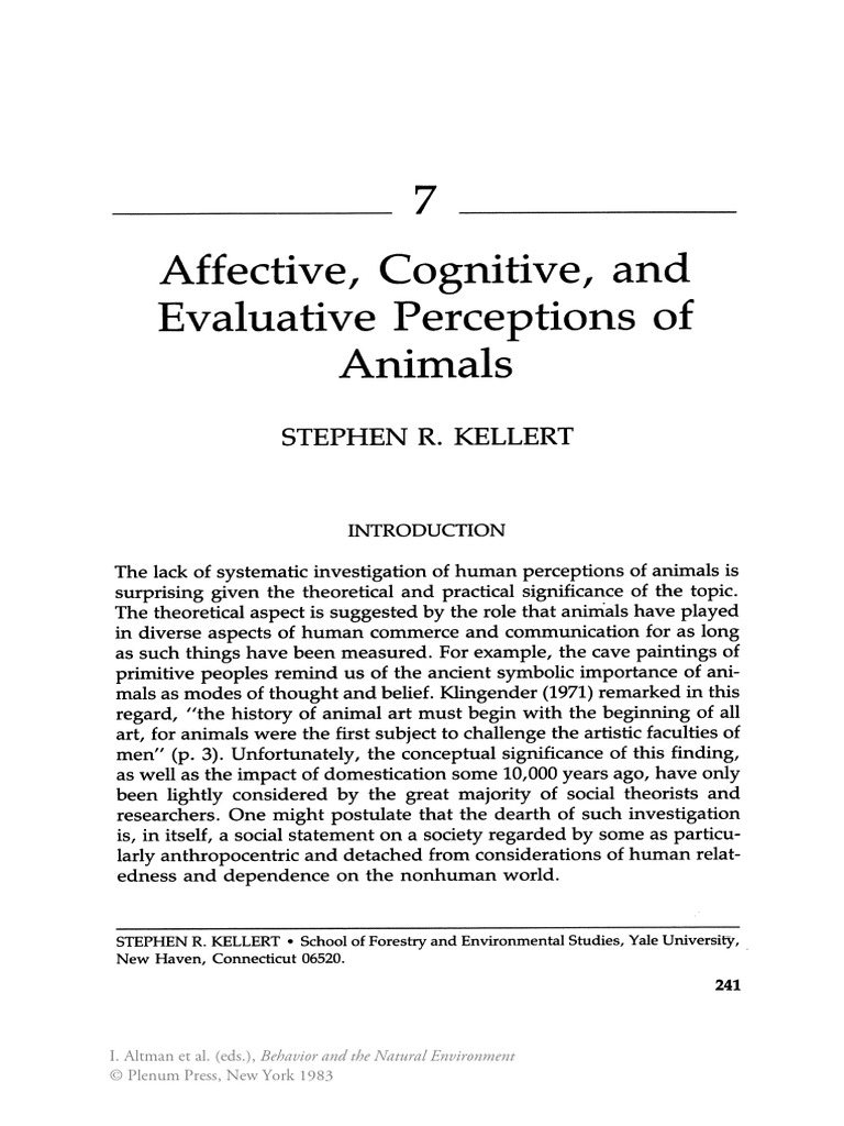 Kellert1983 Affective, Cognitive, and Evaluative Perceptions of Animals | PDF | Attitude ...