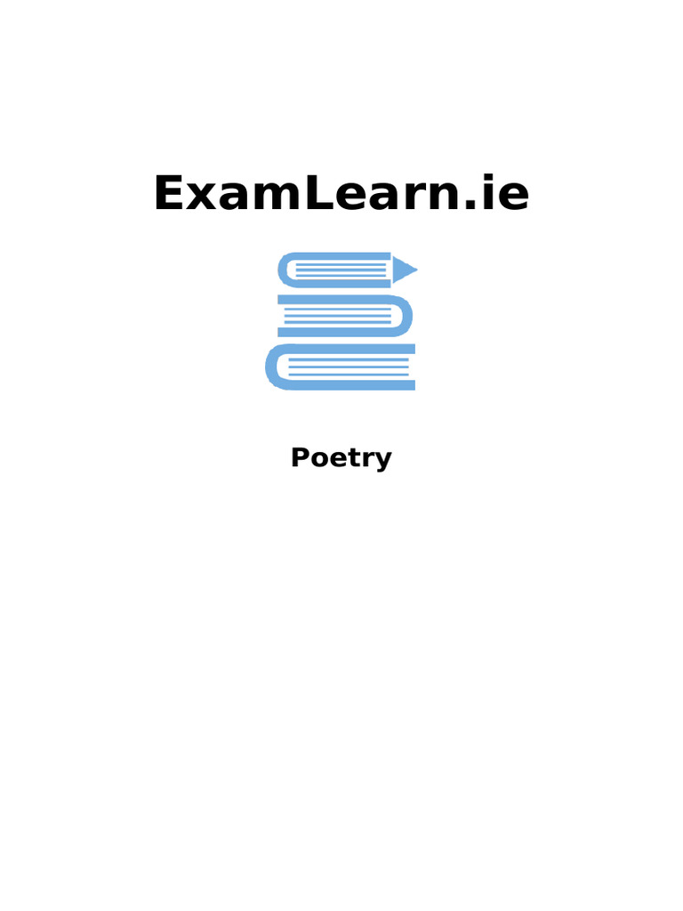 Poetry - English - ExamLearn - Ie | PDF | Poetry | Rhyme