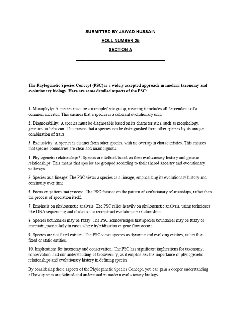 Jawad Assignment | Download Free PDF | Species | Evolution