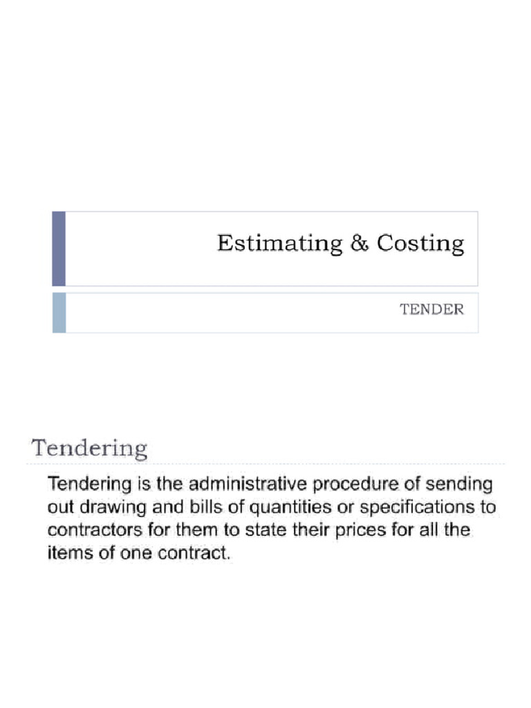 Types of Tender | PDF
