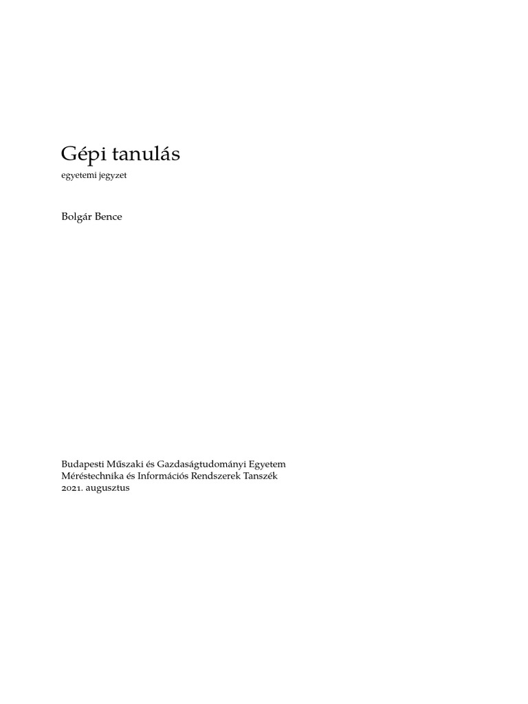 Machinelearning Bme | PDF