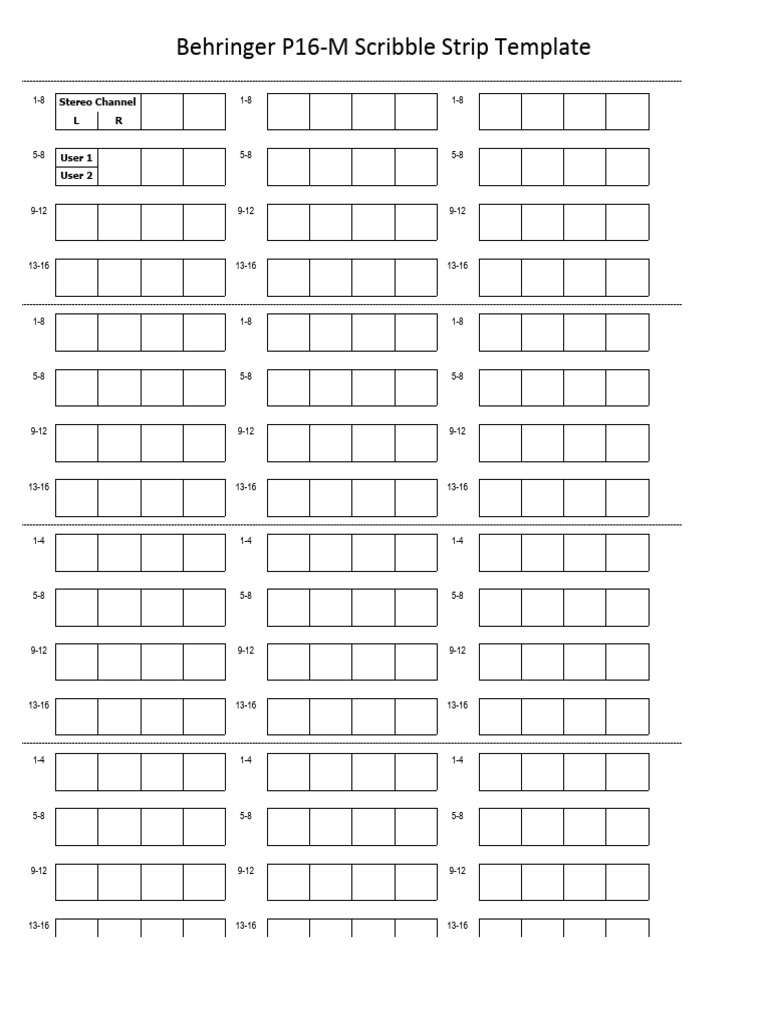 P16-M Scribble Strip Template | PDF | Gaiaphones | Sound Production