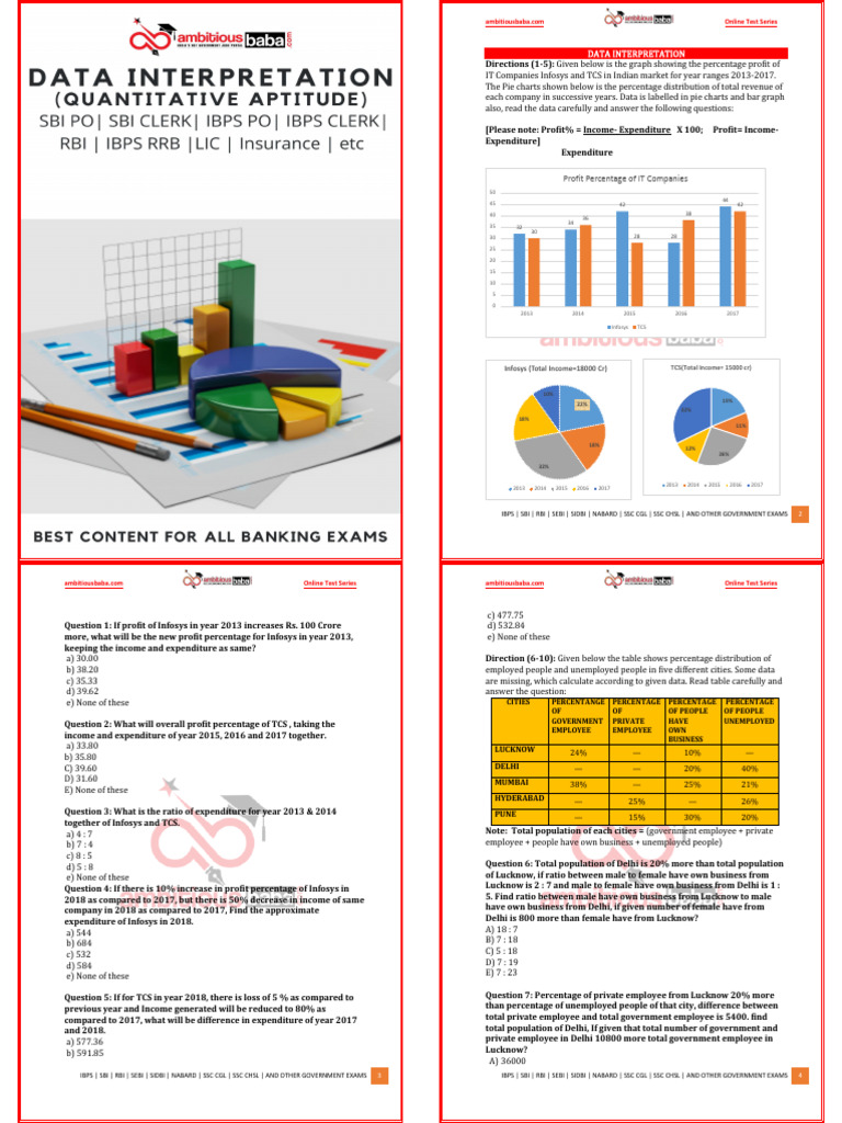 Data Interpretation Quant Questions and Answers PDF by Ambitious Baba | PDF | Economies