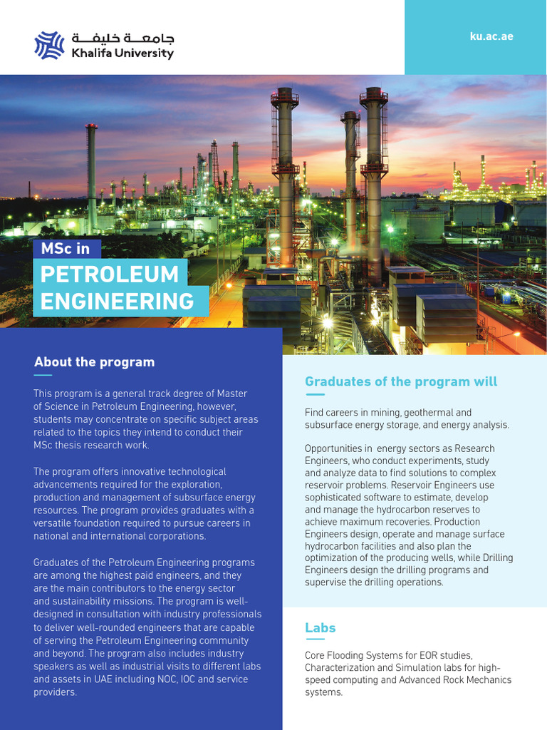 MSc in Petroleum Engineering Overview | PDF | Engineering | Petroleum