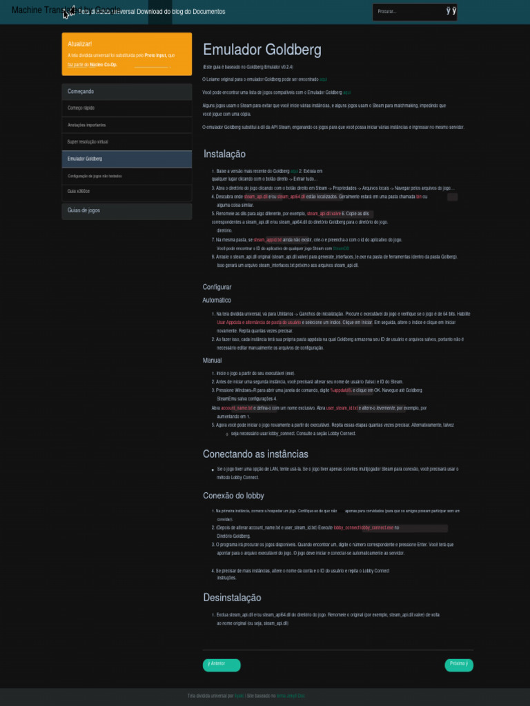 Goldberg Emulator - Universal Split Screen | PDF | Arquivo de texto | Informática